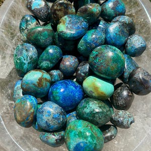 Azurite Tumbled Stone - Polished Azurite Stone - Tumbled Azurite ...