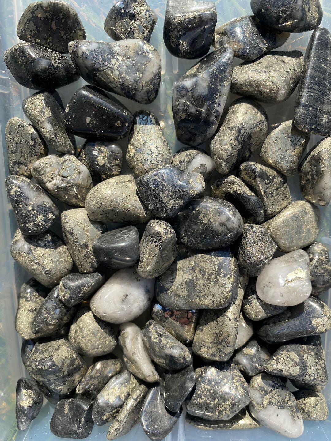 African Gold Pyrite Tumbled Stone - Multiple Sizes Available - Tumbled ...