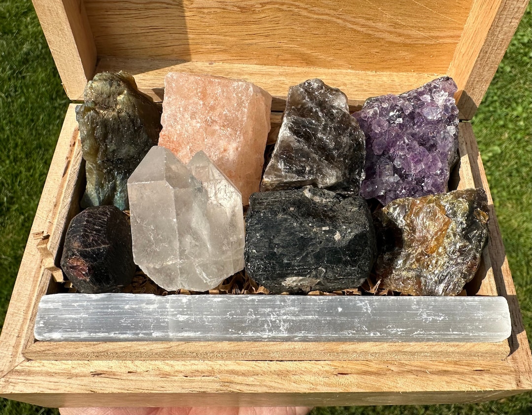 Protection Crystal Set - Healing Crystals and Stones Set - Raw Crystals ...