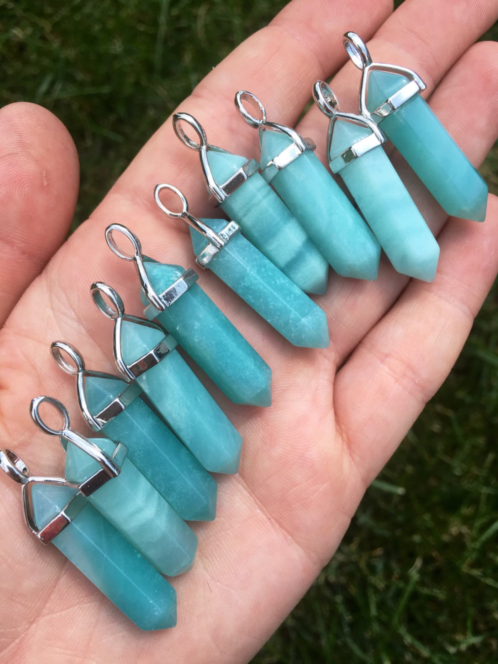 Amazonite Pendant - Amazonite Necklace - Amazonite Crystal Point ...