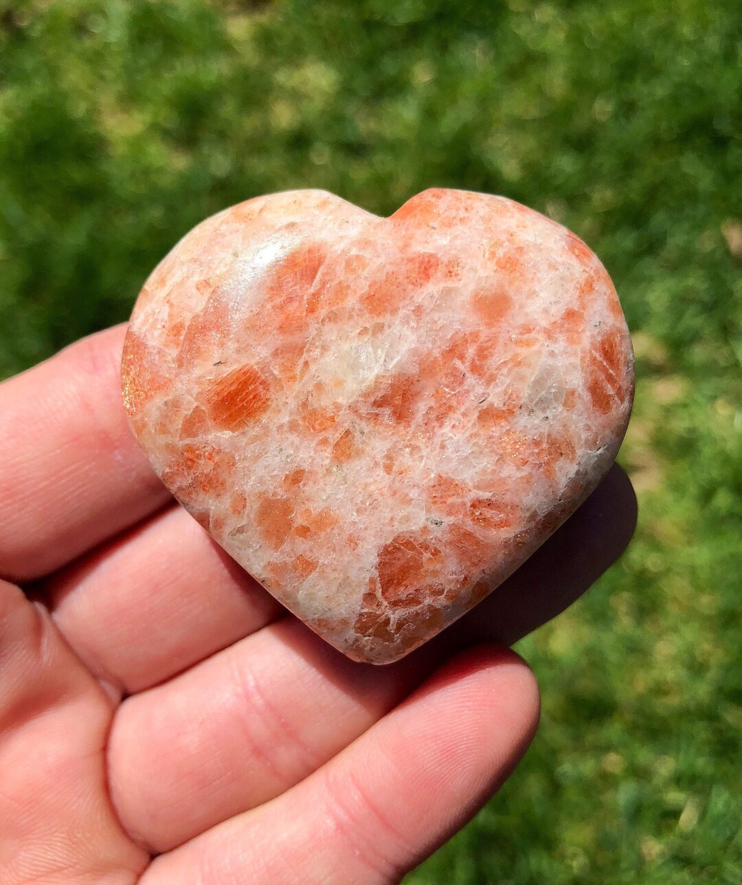 Sunstone Heart (1.5" - 2.25") Sunstone Stone Heart - Sunstone Crystal ...