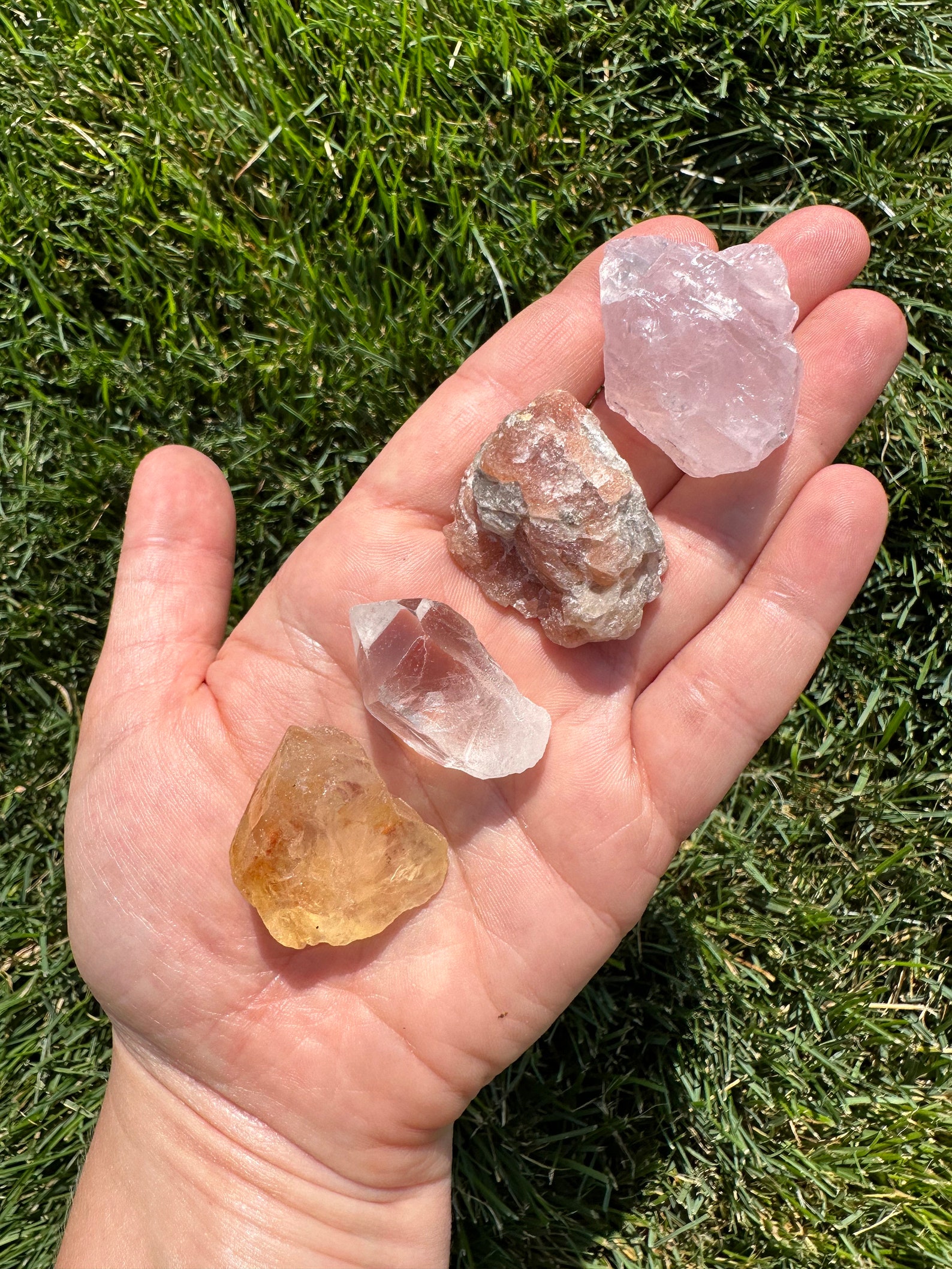Raw Happiness & Joy Stone Set - Positive Energy Crystal Set - Rose ...