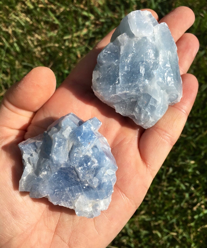 Raw Blue Calcite 0.5 4 Rough Blue Calcite - Etsy