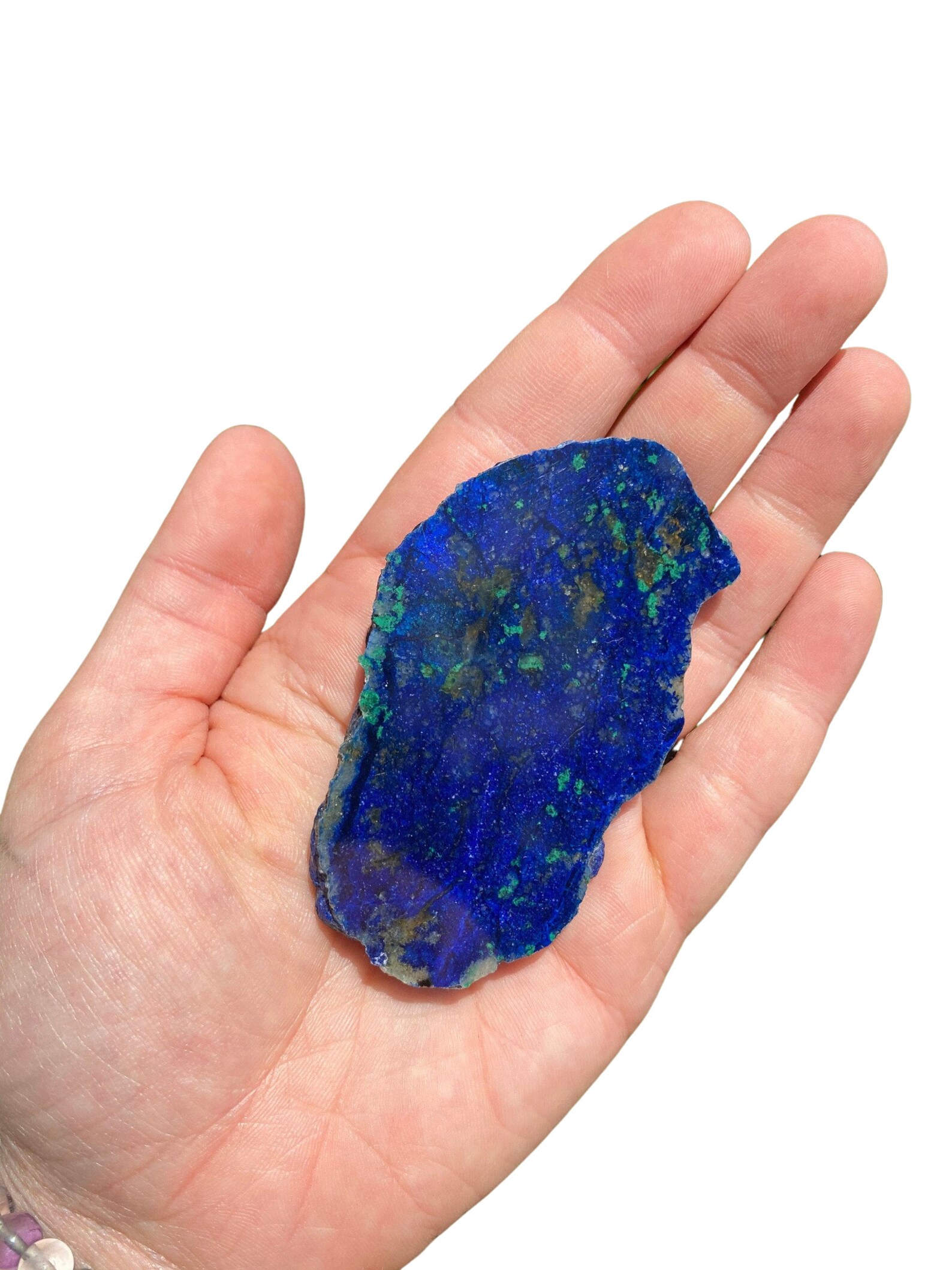 Azurite Crystal Blueberry One Side Polished Azurite Malachite Stone Raw ...