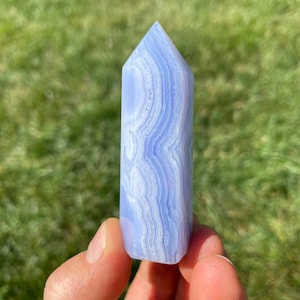 Blue Lace Agate Stone Point (~2.5"-4.5") - Blue Lace Agate Crystal ...