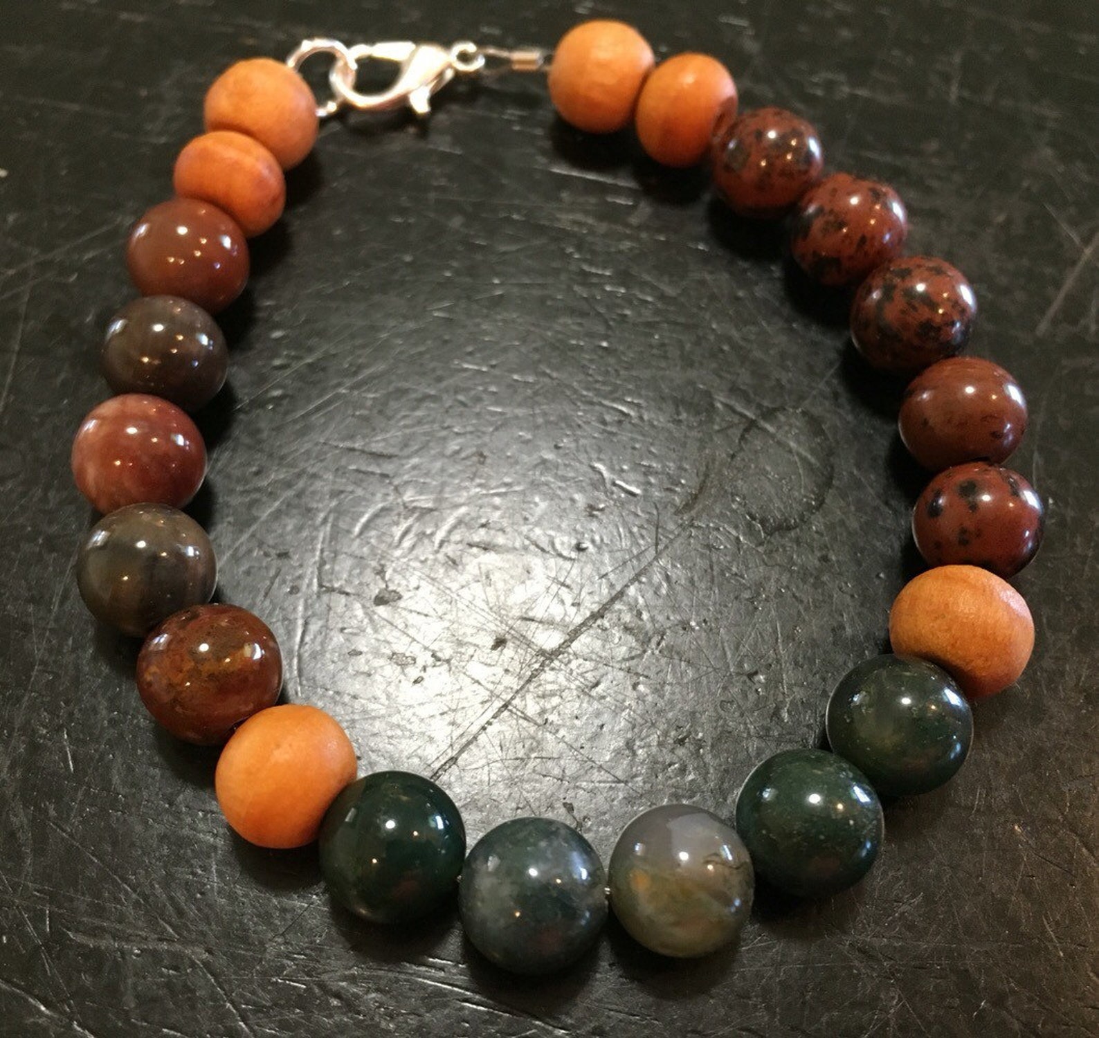 Earth Element Bracelet Healing Crystal Bracelet Moss - Etsy