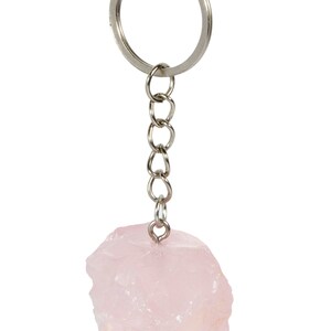 Raw Rose Quartz Crystal Keychain Rose Quartz Stone Keychain | Etsy