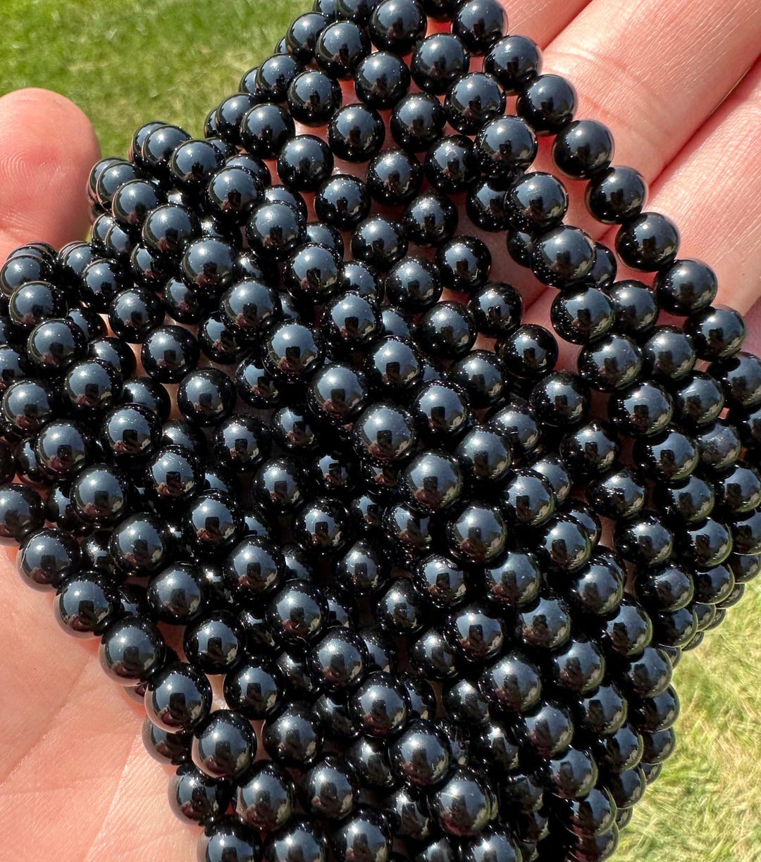 Black Tourmaline Bead Strands - Grade A Tourmaline - Multiple Sizes ...