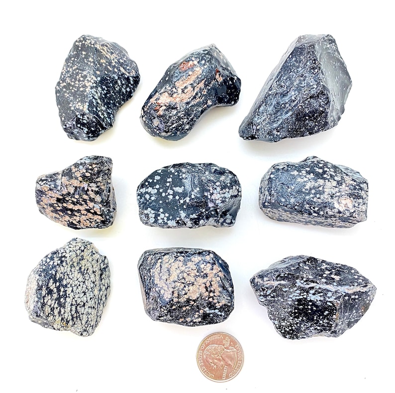 Raw Snowflake Obsidian crystal 13 rough | Etsy