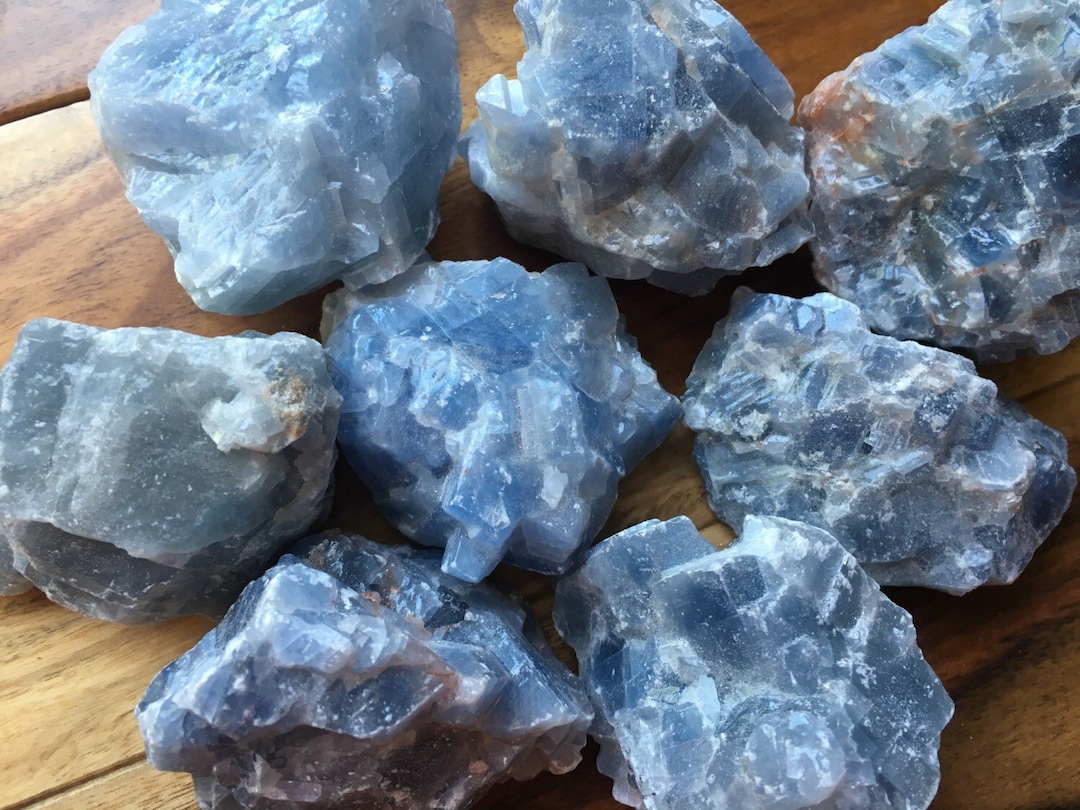 Raw Blue Calcite (0.5" - 4") - Rough Blue Calcite Crystal - Raw Blue ...