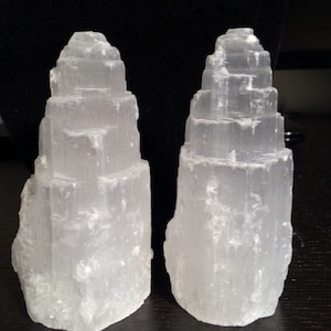 Selenite - Raw Selenite Tower - 4" Selenite Crystal Tower - Healing ...