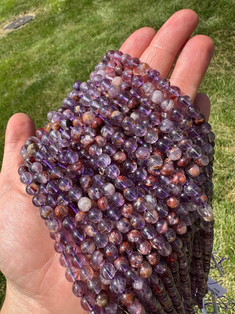 Super Seven Bead Strands - 6mm & 8mm Beads - Polished Super Seven ...