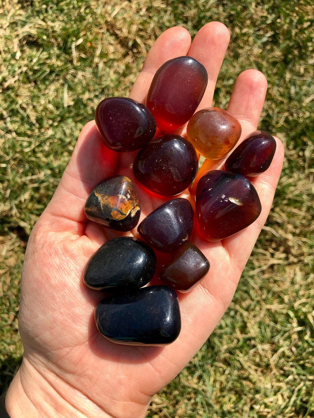Amber Tumbled Stone - Multiple Sizes Available - Tumbled Amber Crystal ...