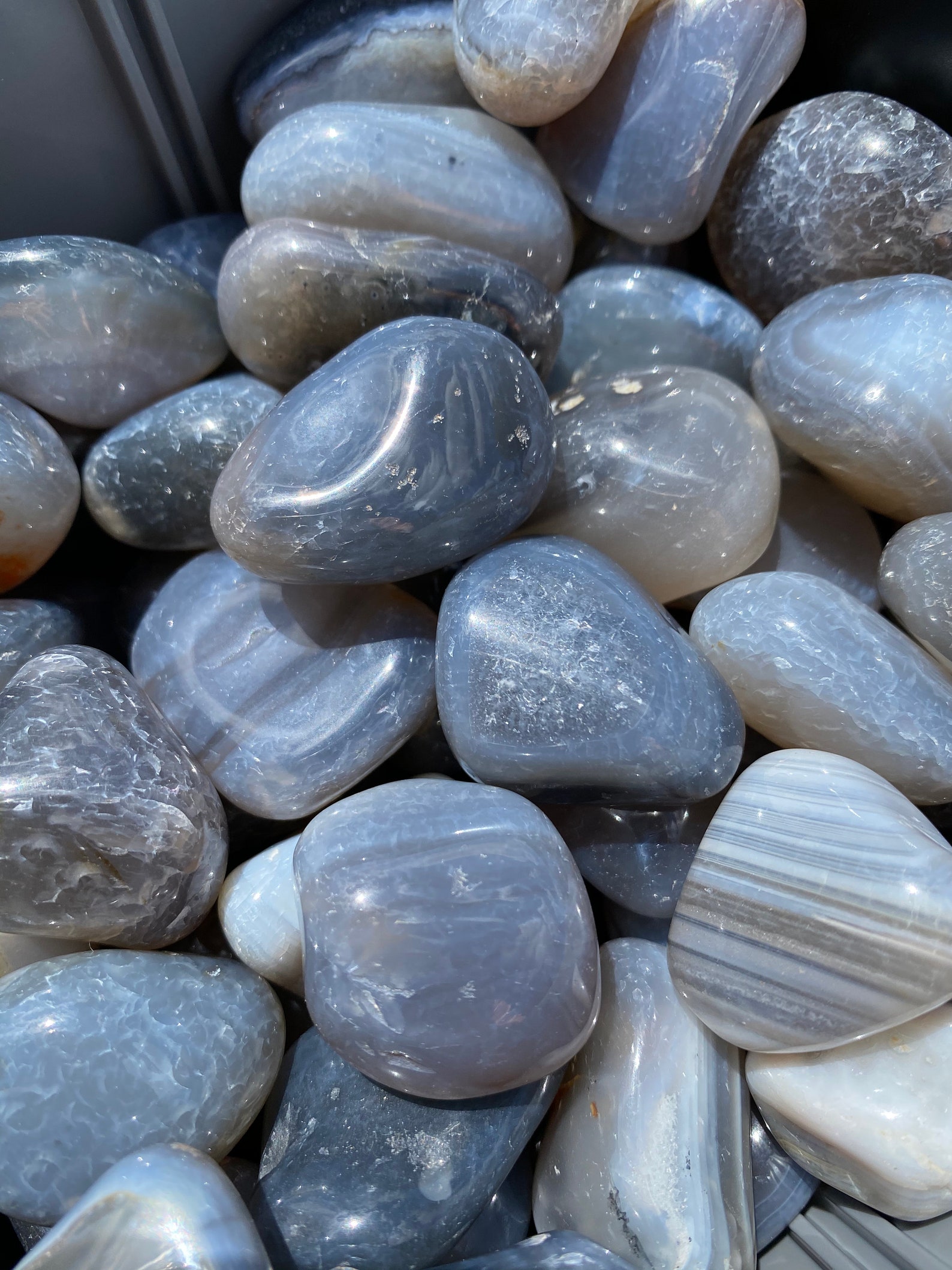Chalcedony Tumbled Stone - Grade AB - Multiple Sizes Available ...