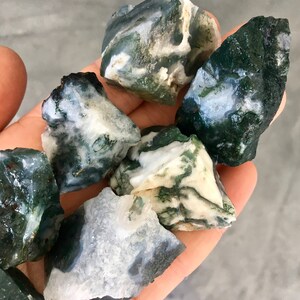 Raw Moss Agate Stone Raw Stones Raw Moss Agate Crystal - Etsy UK