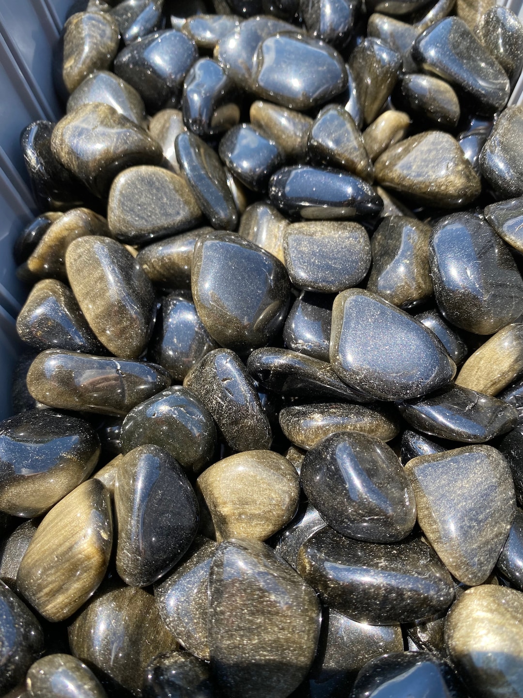Gold Sheen Obsidian Tumbled Stone - Multiple Sizes Available - Tumbled ...