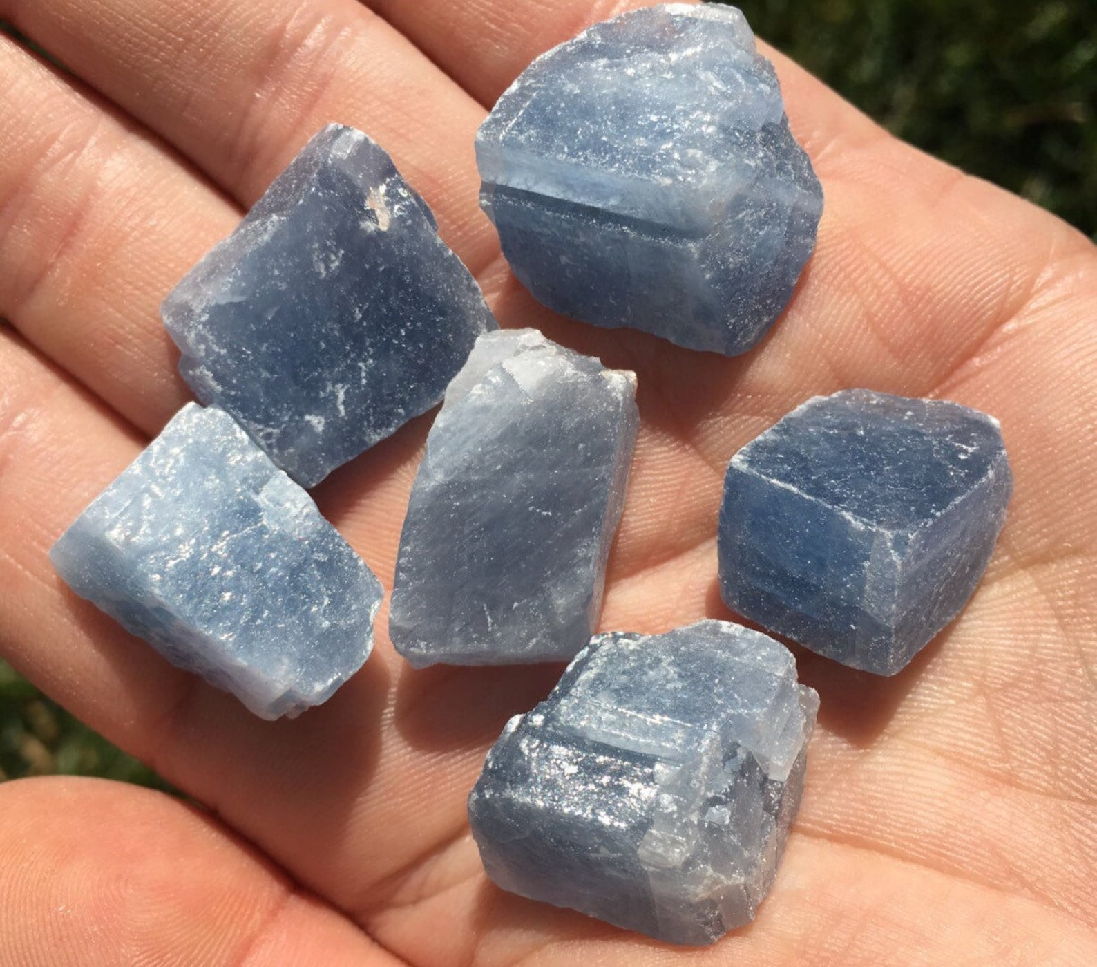 Raw Blue Calcite 0.5 4 Rough Blue Calcite - Etsy