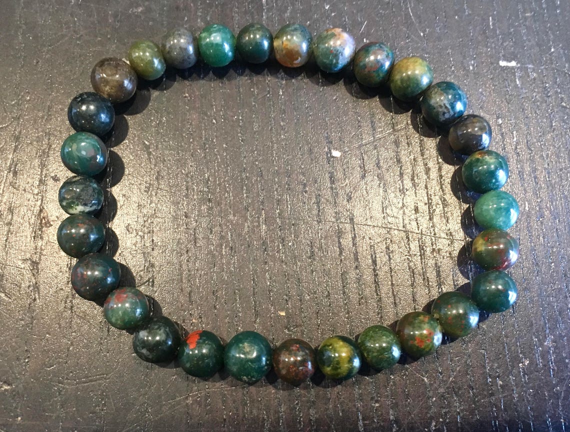Bloodstone Bracelet Bloodstone Jewelry Elastic Bracelet - Etsy