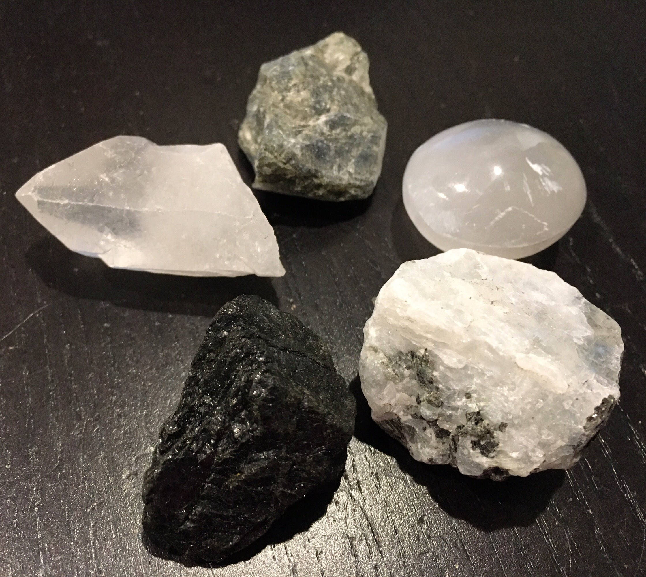 Raw Moon Gemstone Set Full Moon Crystal Set New Moon Stone - Etsy