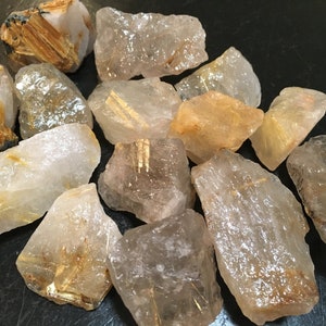 Golden Rutilated Quartz - Raw Rutilated Quartz Crystal - Rough Golden ...