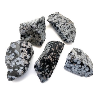 Raw Snowflake Obsidian Crystal (1"-3") - Rough Snowflake Obsidian Stone ...