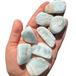 Tumbled Caribbean Calcite (A+ Grade) - Caribbean Blue Calcite Crystal ...