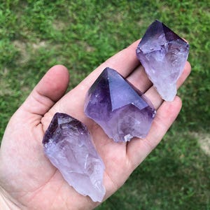 Raw Amethyst Crystal Point With Root (~1" - 4") - Amethyst Points - Raw ...