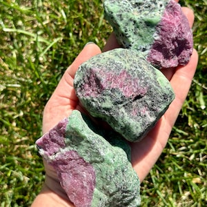 Raw Ruby in Zoisite Crystal (AA Grade) - Rough Ruby Zoisite Crystal - Raw Anyolite Stone - Raw ...