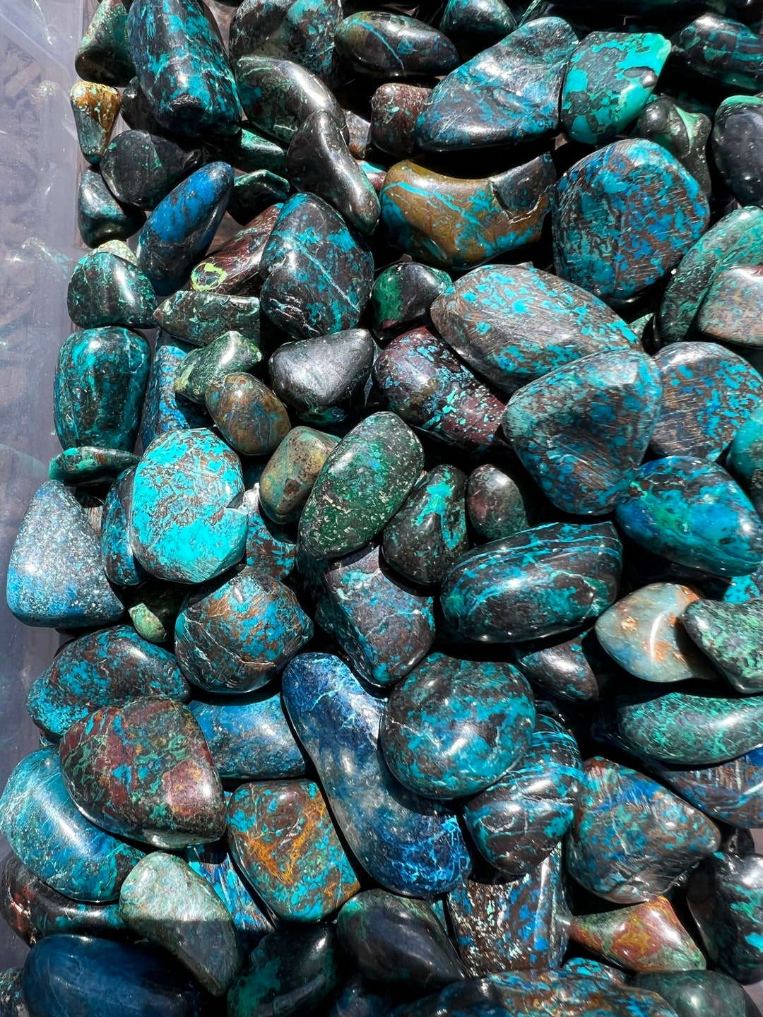 Chrysocolla Galena Tumbled Stone - Multiple Sizes Available - Tumbled ...