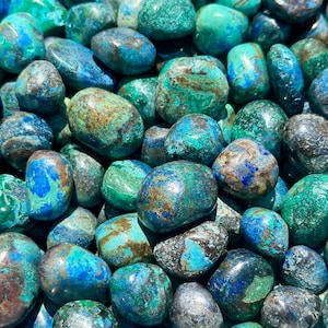 Azurite Tumbled Stone - Polished Azurite Stone - Tumbled Azurite ...
