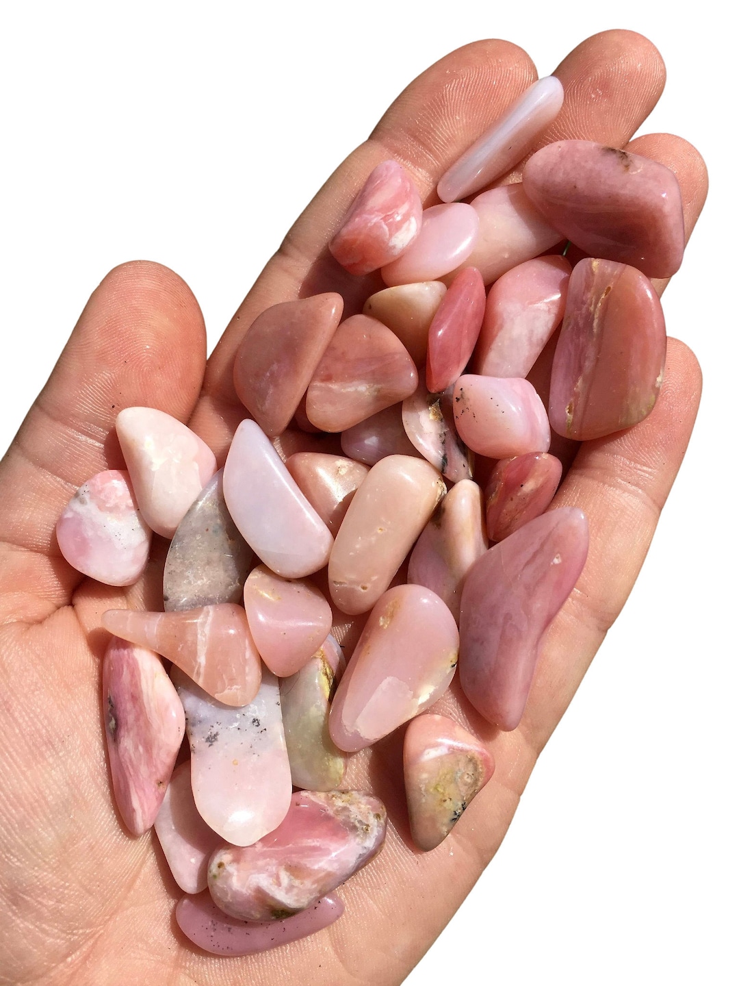 Pink Opal Tumbled Stone - Multiple Sizes Available - Peruvian Opal ...