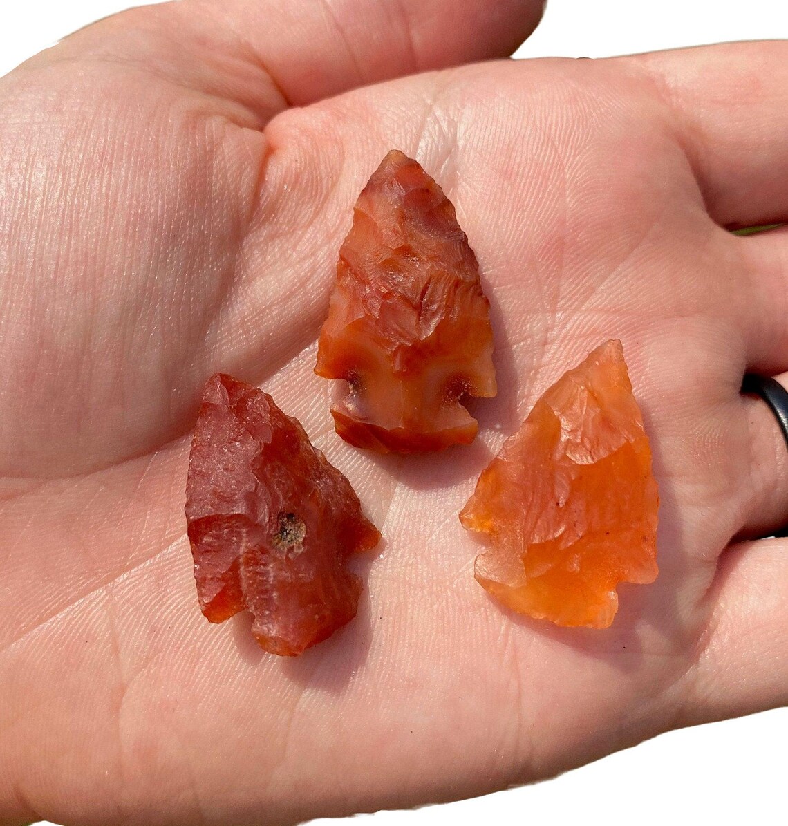 Carnelian Stone Arrowhead (~1") Raw Carnelian Arrowhead - Carnelian ...