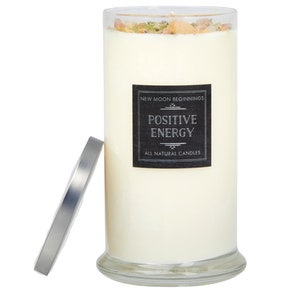 Positive Energy Candles - Crystal & Herb Candle - Soy Aromatherapy ...