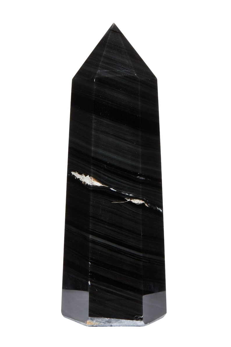 Black Obsidian Stone Point Black Obsidian Crystal Point - Etsy