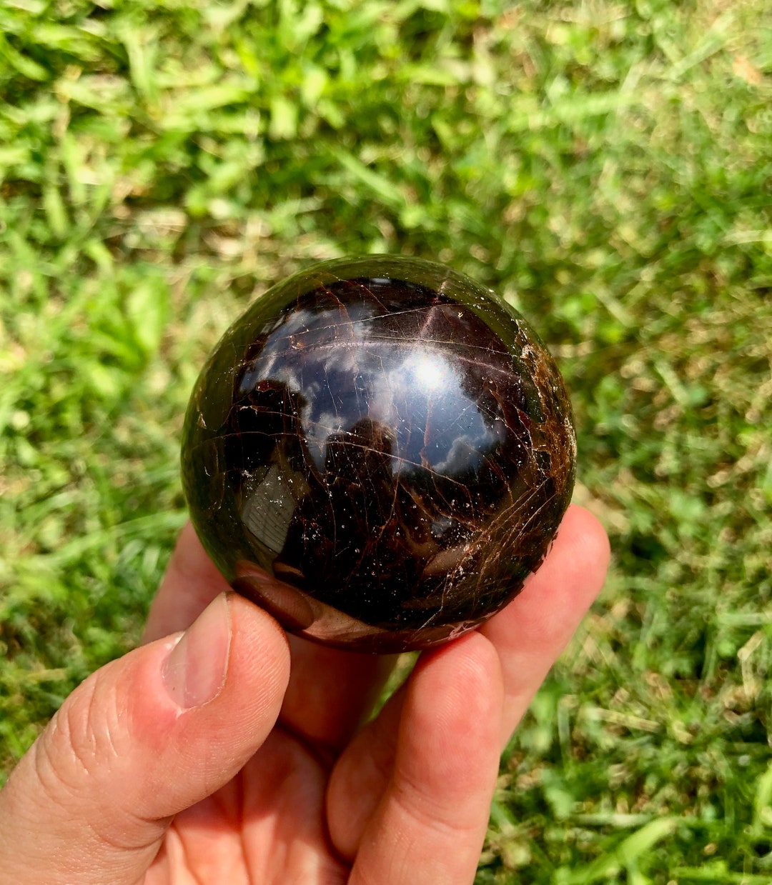 Garnet Stone Sphere Garnet Star Stone Polished Garnet Ball Red Healing ...