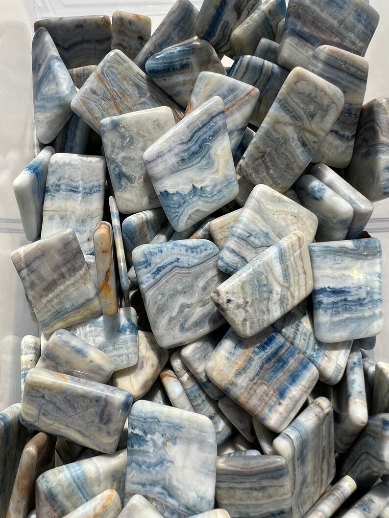 Blue Scheelite Stone Slice (0.75" - 1.75") Grade A Blue Scheelite Slab ...