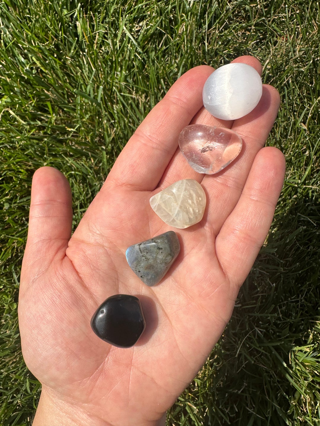 Moon Gemstone Set - Full Moon Crystal Set - Tumbled Crystals and Stones ...
