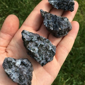 Raw Indigo Gabbro (mystic Merlinite) - Rough Mystic Merlinite Crystal ...