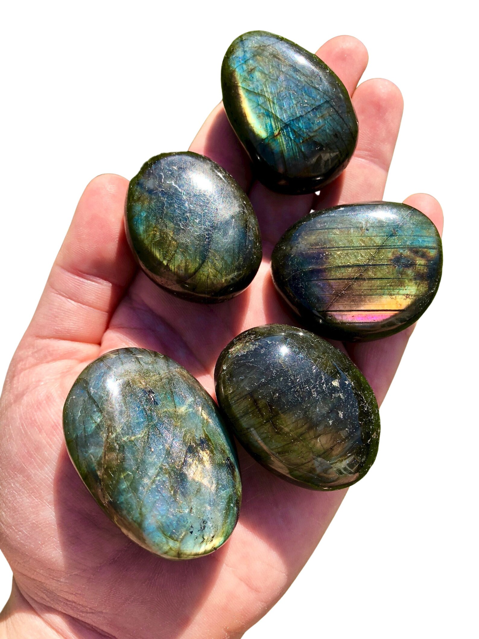 Spectrolite Stone Polished Spectrolite Palm Stone | Etsy