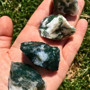 Raw Moss Agate Stone Raw Stones Raw Moss Agate Crystal - Etsy UK