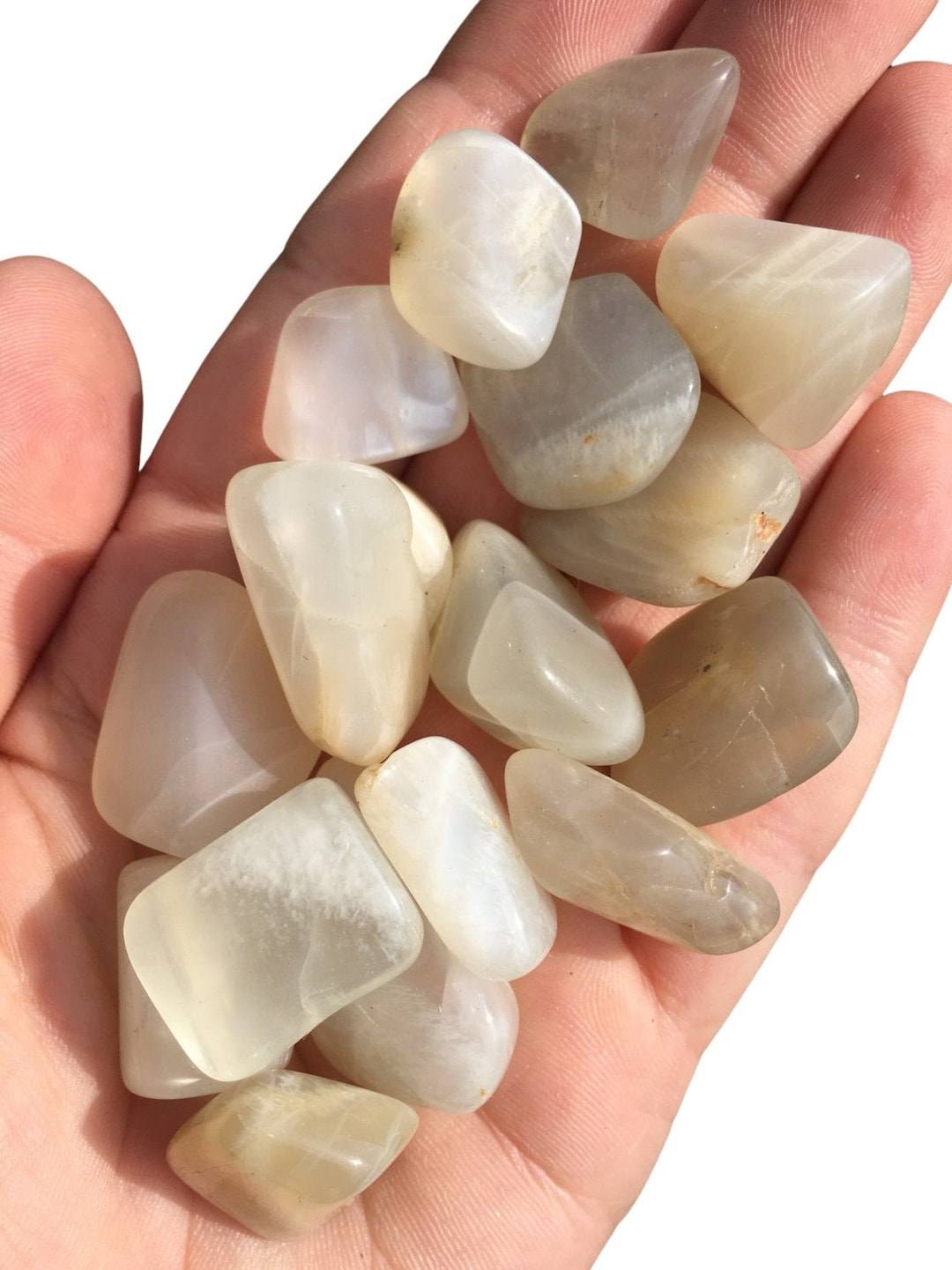 Moonstone Tumbled Stone - Multiple Sizes Available - Polished Light ...