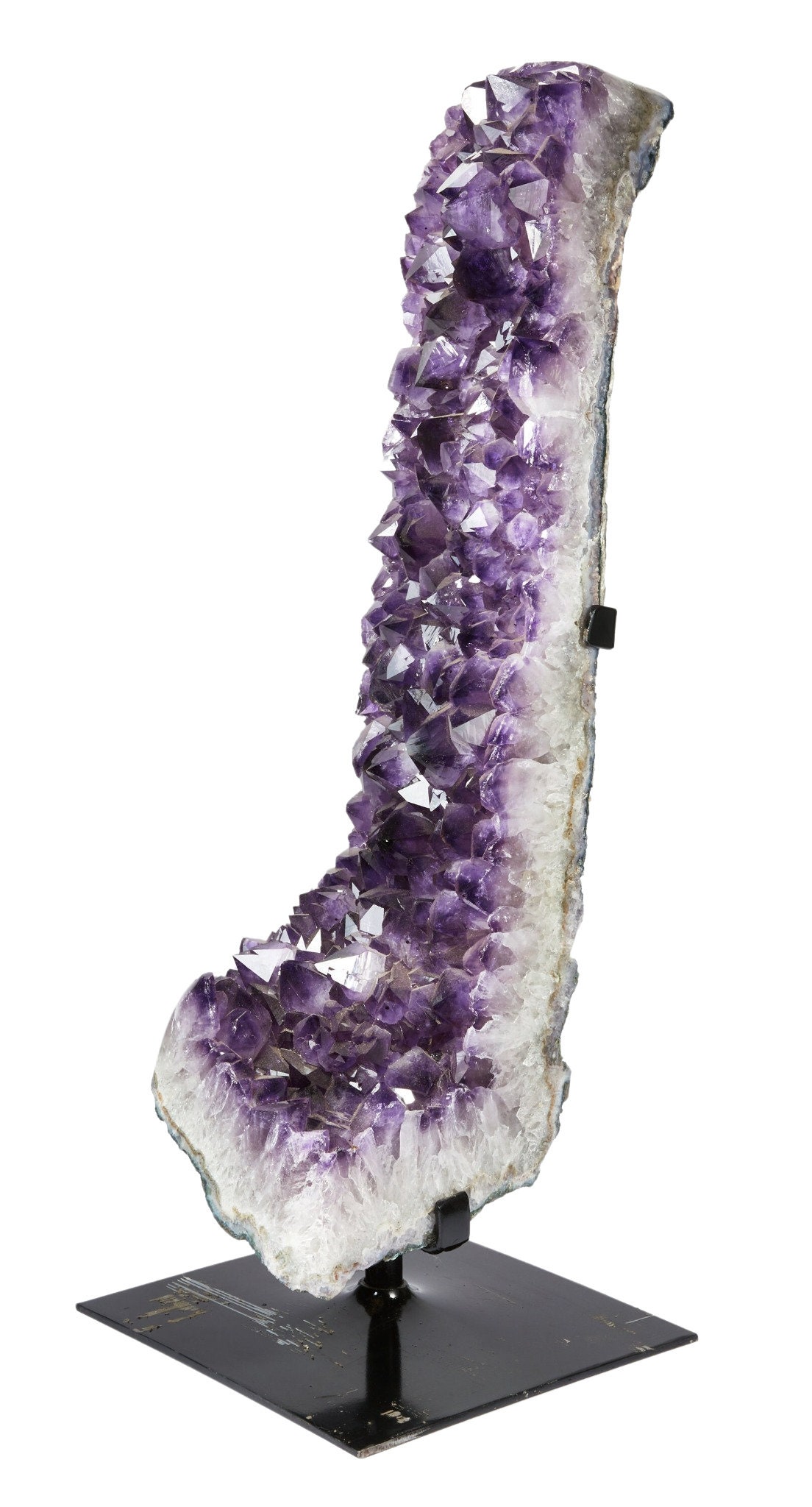 Raw Amethyst Cluster With Metal Stand - Large Amethyst Crystal Cluster ...