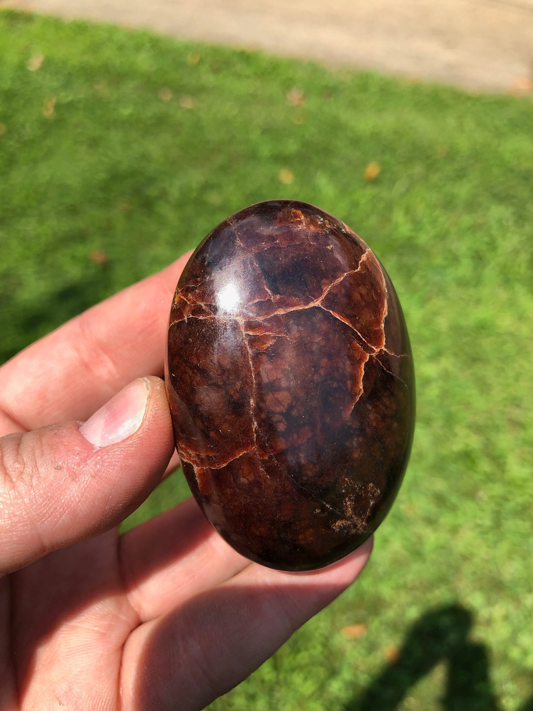 Dark red garnet palm stone from Madagascar healing and highly charged ...