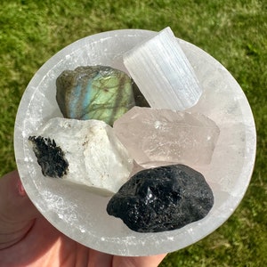 Raw Moon Gemstone Set - Full Moon Crystal Set - Moon Phase Crystals ...