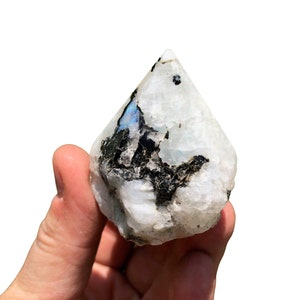 Rainbow Moonstone Point standing Moonstone Crystal Point Rainbow ...