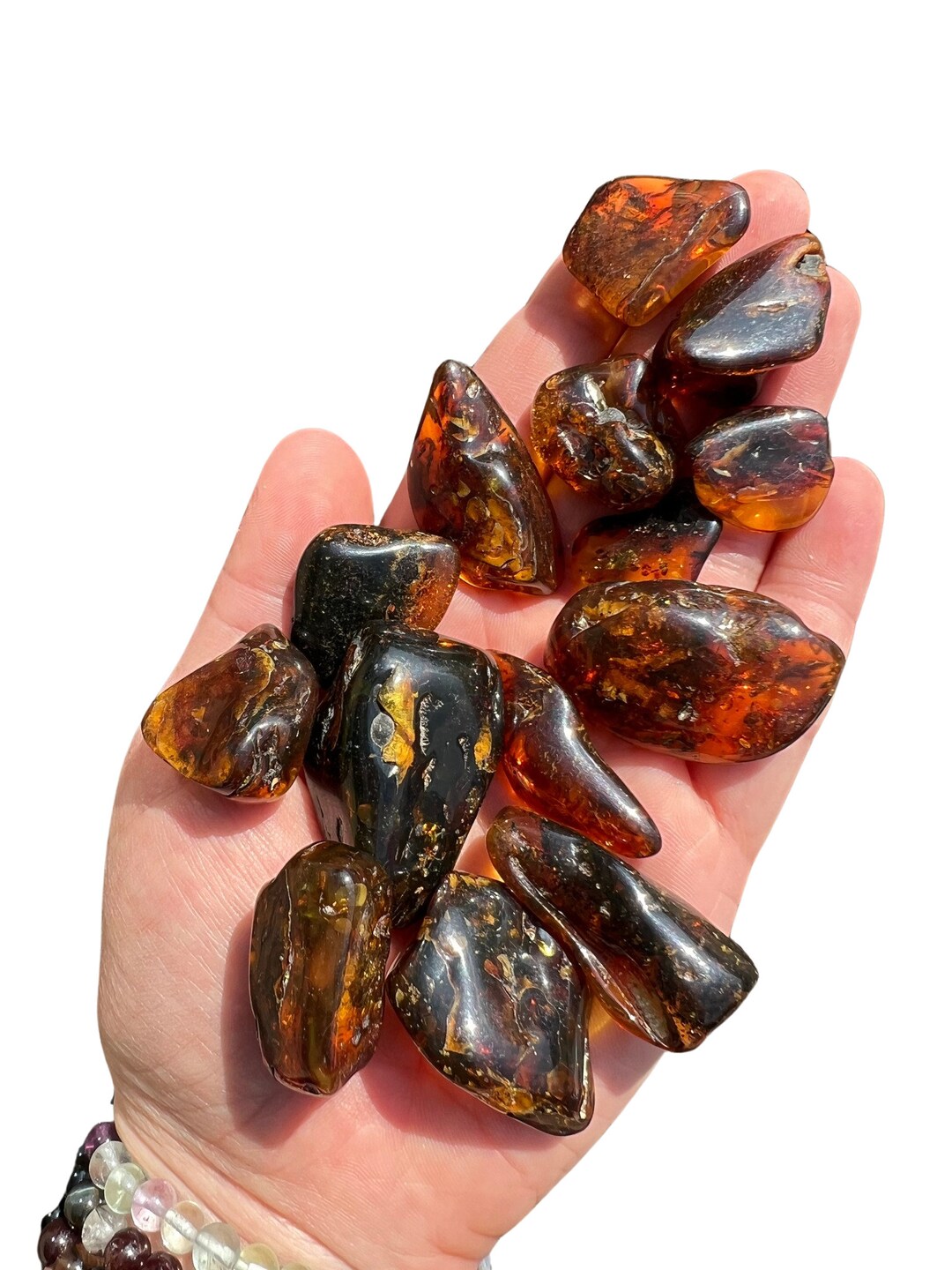 Baltic Amber Dark Tumbled Stone - Multiple Sizes Available - Tumbled ...