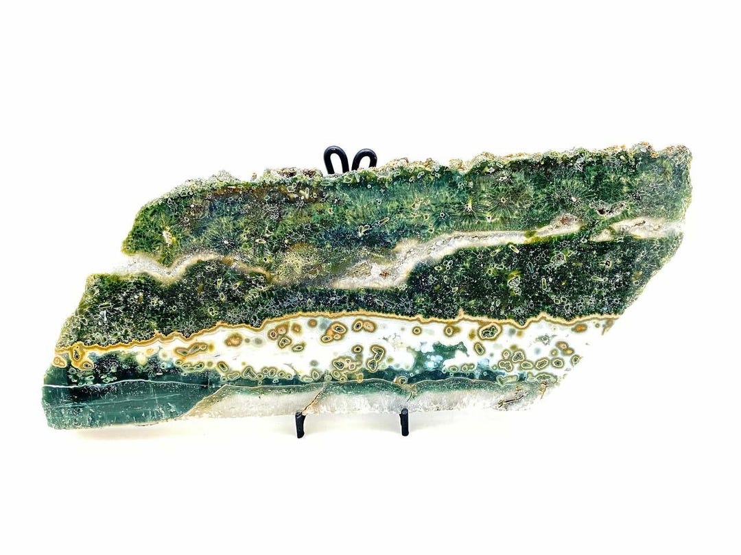 Ocean Jasper Stone Slab - Polished Ocean Jasper Slice - Large Orbicular ...