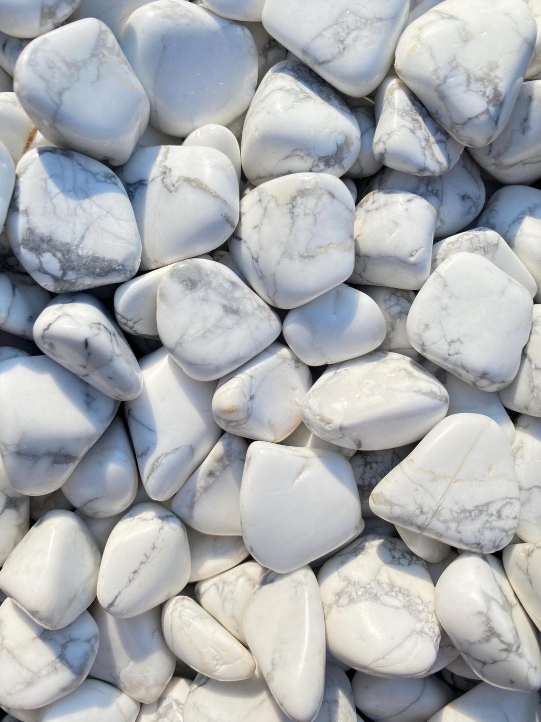 White Howlite Tumbled Crystal - Multiple Sizes Available - Tumbled ...