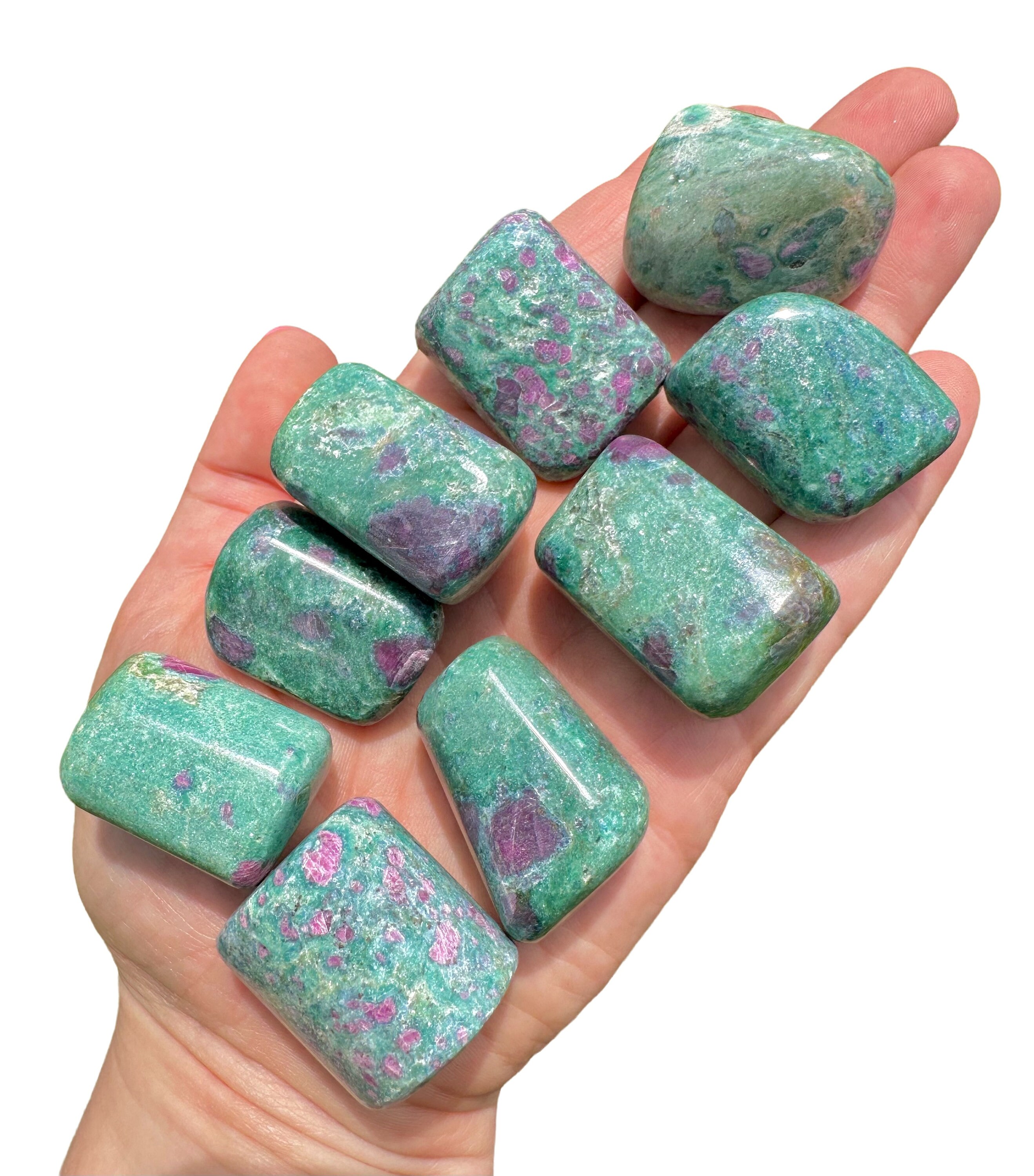 Ruby in Fuchsite Stone (0.5" - 1.75") Grade A Tumbled Ruby in Fuchsite ...