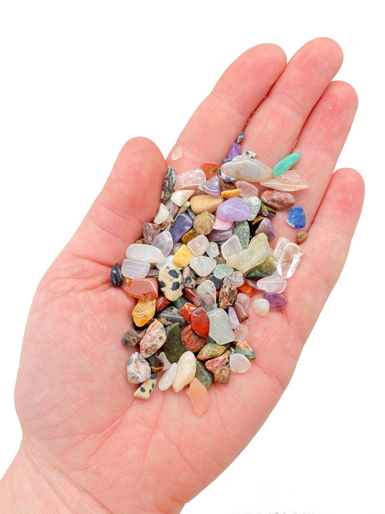 Mixed Gemstone Crystal Bottle - Mixed Stone Bottle - Tumbled Gemstone ...